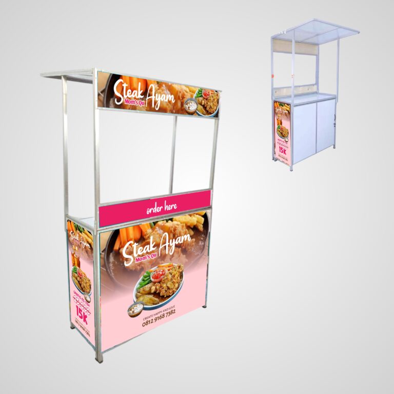 [B03] Booth Portable / Gerobak Lipat + Atap + Pintu – Gerobakoso